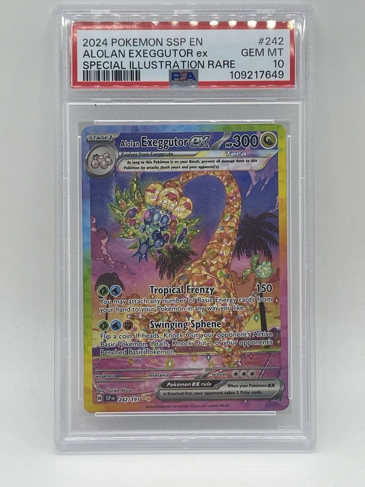 Alolan Exeggutor ex PSA 10 242/191 SV: SSP EN Surging Sparks SIR Holo ...