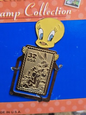 Tweety Bugs Bunny 32 Cent Stamp Gold Bookmark Looney Tunes USPS 1997 ...