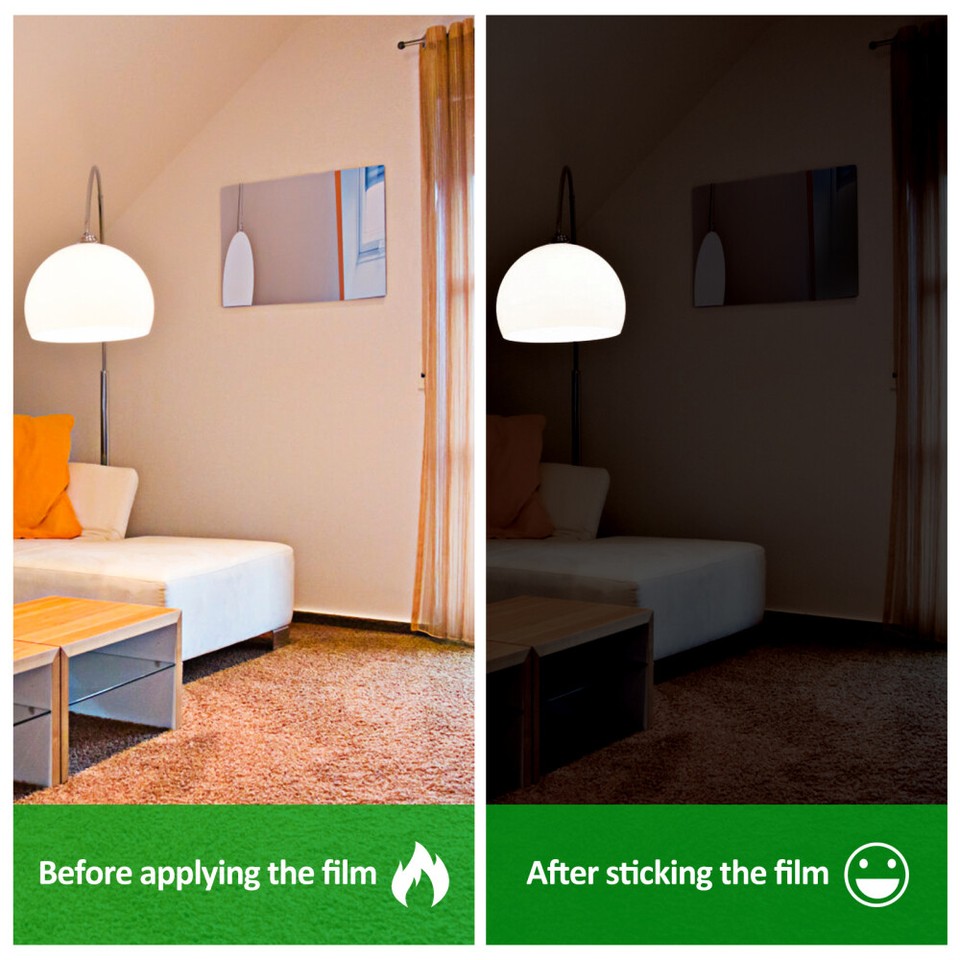 Light-shielding Window Film Adhesive Privacy Obscuring Plastic One Way ...