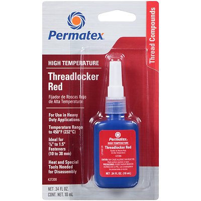 NEW PERMATEX 27200 LOCTITE 10ML RED HIGH TEMPERATURE THREADLOCKER ...