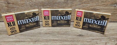 LOT OF 3 MAXELL HIGH BIAS XL II 100 AUDIO CASSETTE BRAND NEW SEALED ...