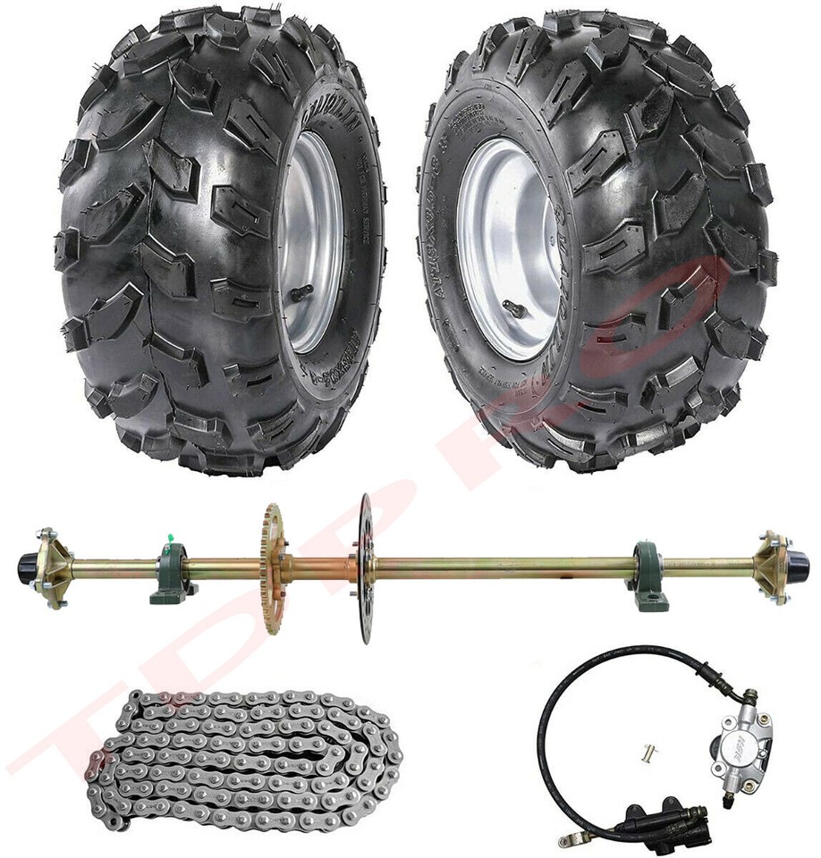 44" Rear Live Axle Kit Wheels Sprocket Hub Brake Assembly Kit Go Kart ...
