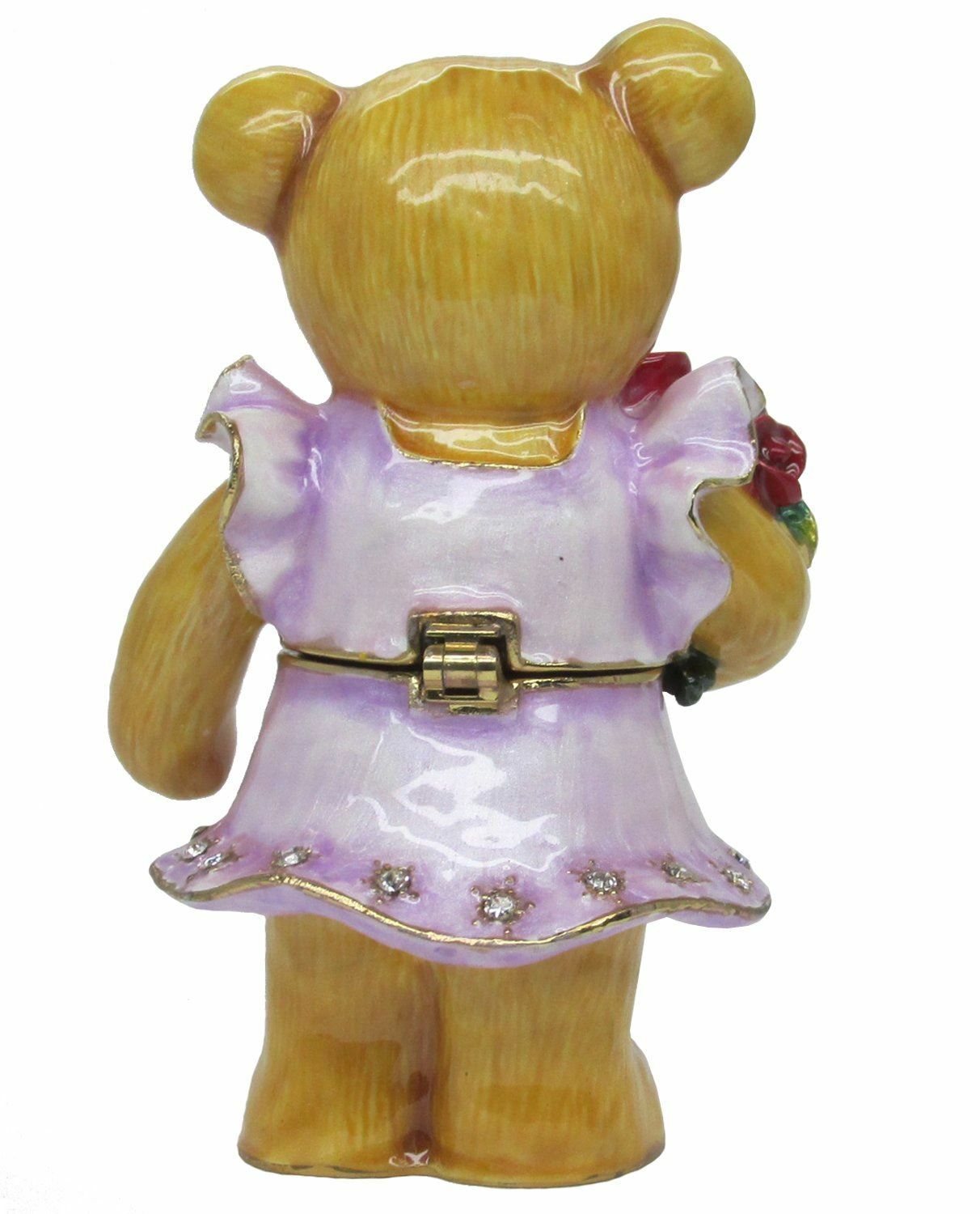 Teddy Bear Jeweled Trinket Box with Austrian Crystals | eBay