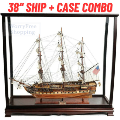 'Old Ironside' Sailing SHIP MODEL & CASE 'USS Constitution' Navy ...