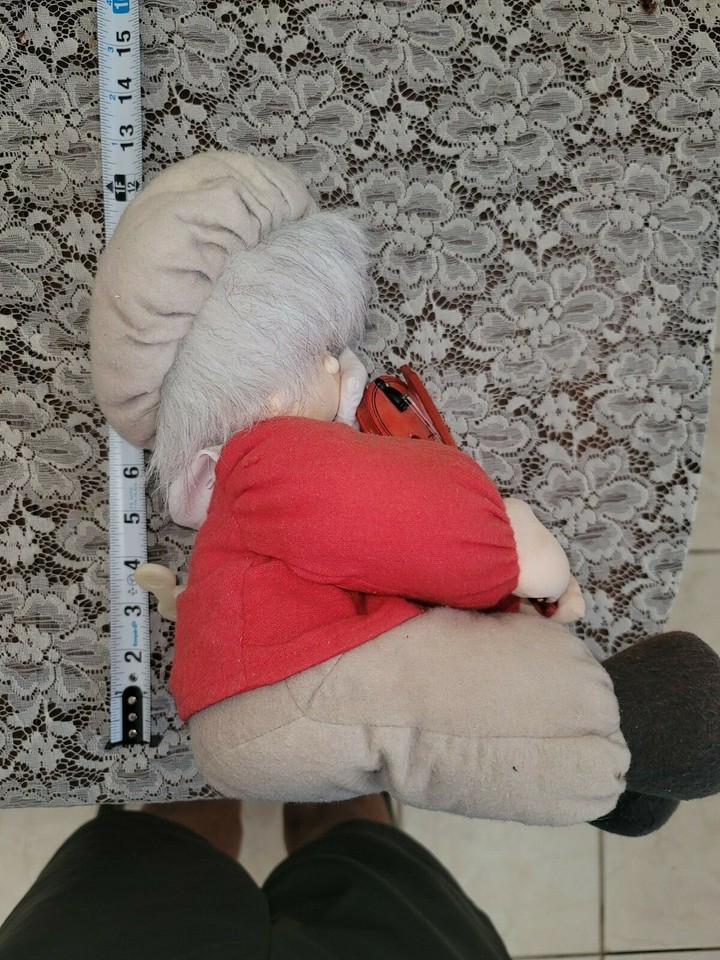 Vintage Wind Up Doll Violin Player Musical Motion Plush | eBay