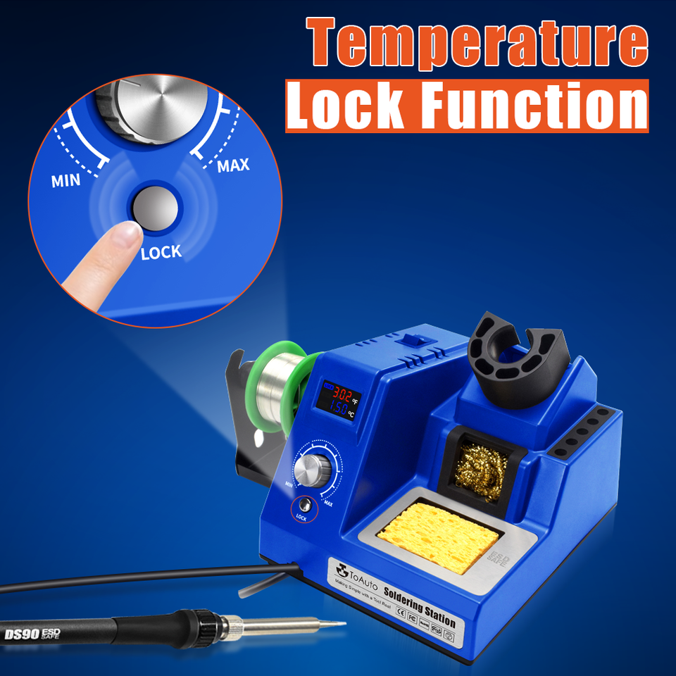 90W 110V SMD Rework Soldering Station Iron Kit Welding Tool Digital LED ...