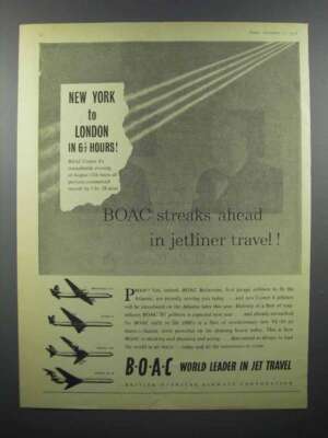 1958 BOAC Airways Ad - Streaks Ahead in Jetliner Travel | eBay