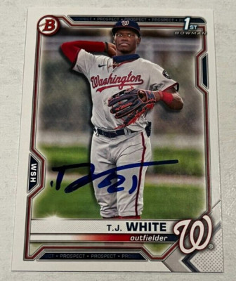 TJ WHITE SIGNED 2021 BOWMAN DRAFT PROSPECT BASEBALL ROOKIE CARD AUTO | eBay