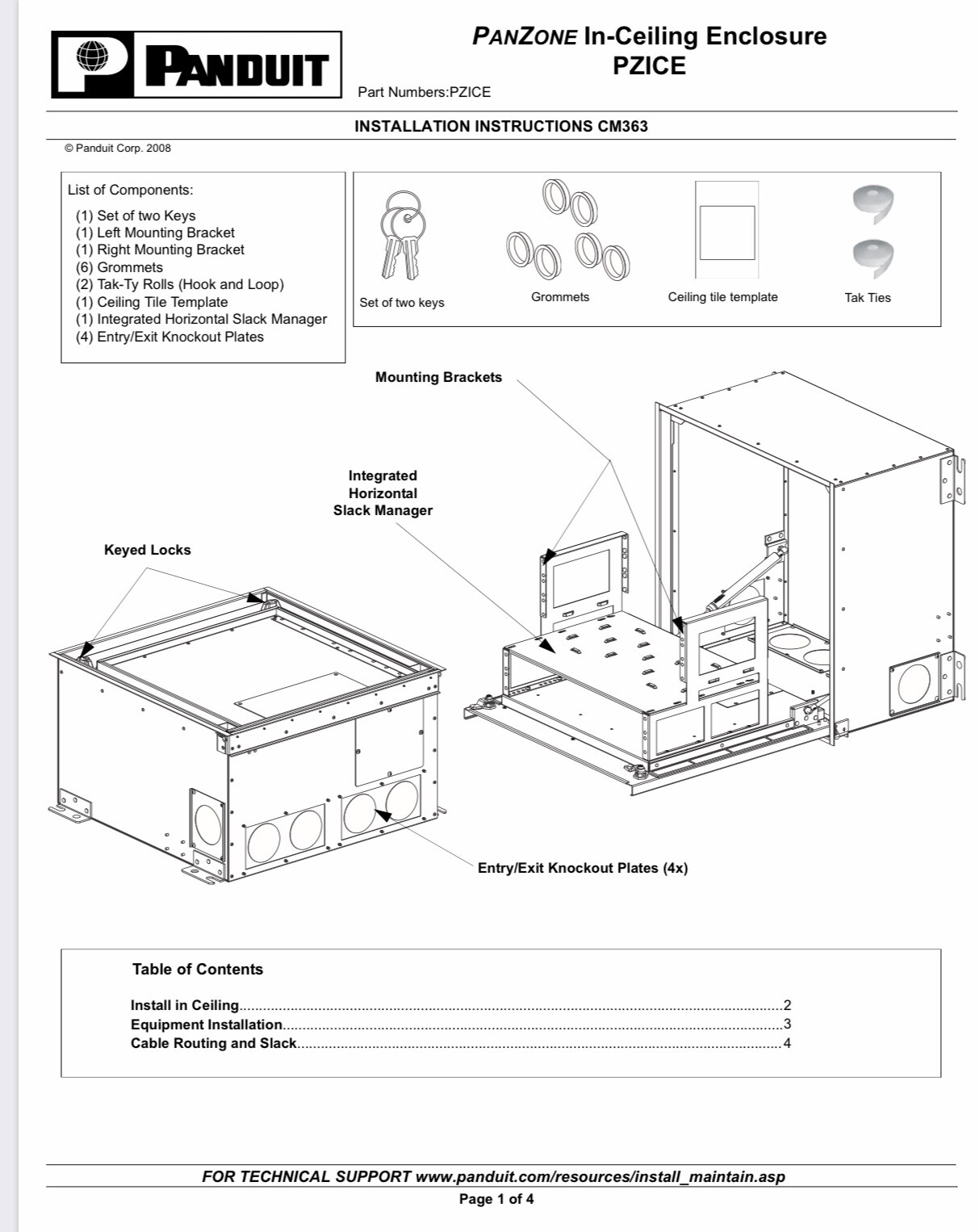 Panduit PZICE in-Ceiling Enclosure | eBay