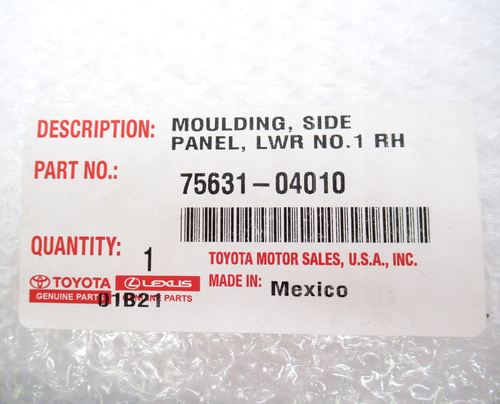 Genuine OEM Toyota 75631-04010 Passenger RH Lower Molding Panel 2005 ...