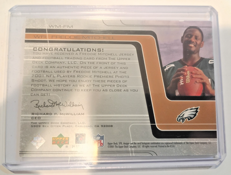 Freddie Mitchell 2001 Upper Deck SPX Winning Materials /500 #WM-FM ...