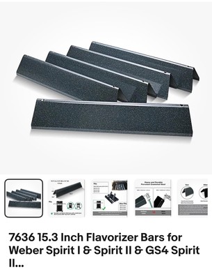 7636 15.3 Inch Flavorizer Bars for Weber Spirit I & Spirit II & GS4 ...