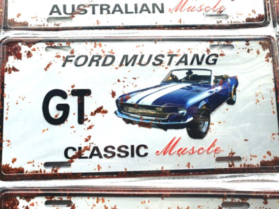 FORD MUSTANG GT Convertible Number Plate 3D Tin Metal Sign NEW Man Cave ...
