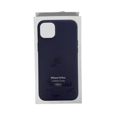 Apple iPhone 14 Plus Case with MagSafe Genuine Leather Ink Dark Blue ...