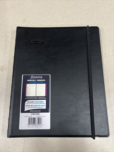 Filofax Monthly Planner 17 Months 10-7/8” -1/2” C1811001 - Black for ...