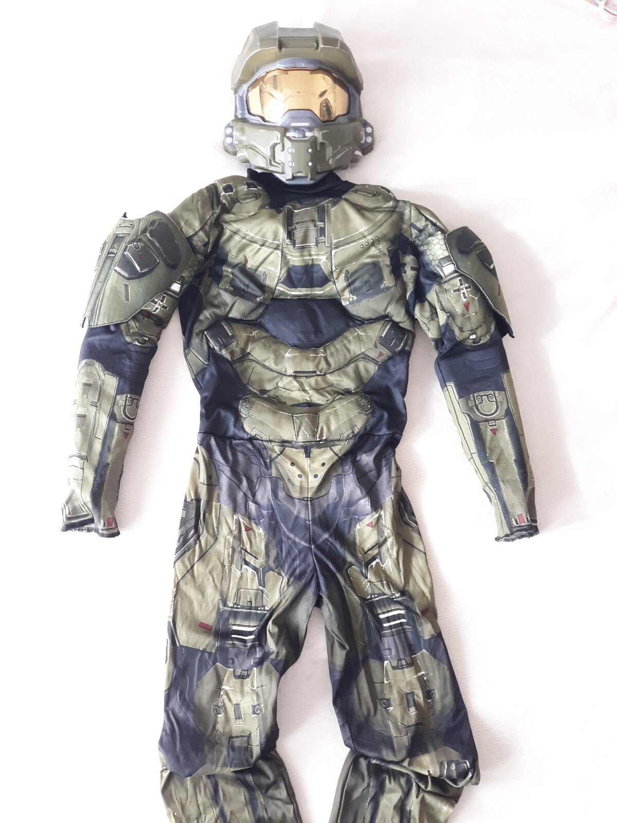 Halo Master Chief Deluxe 3D Muscle Costume, Boys Yout… - Gem