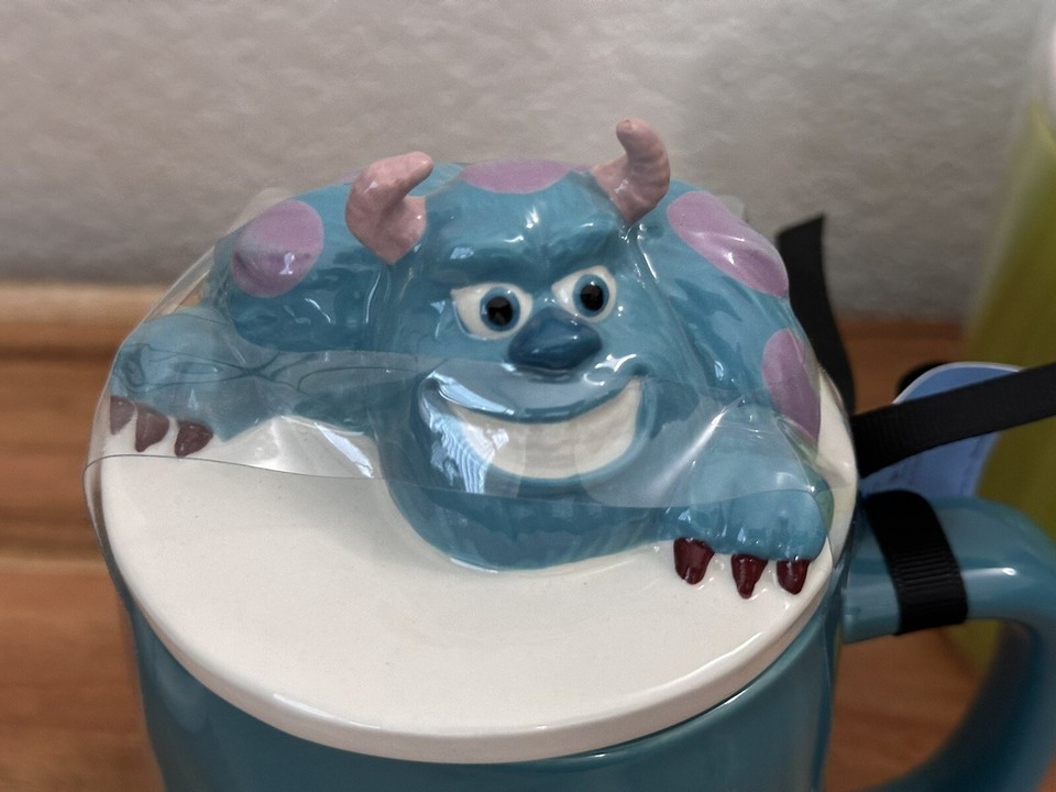 NEW Rae Dunn SULLEY Coffee Tea Mug w/ Topper Monsters Inc Disney Pixar ...