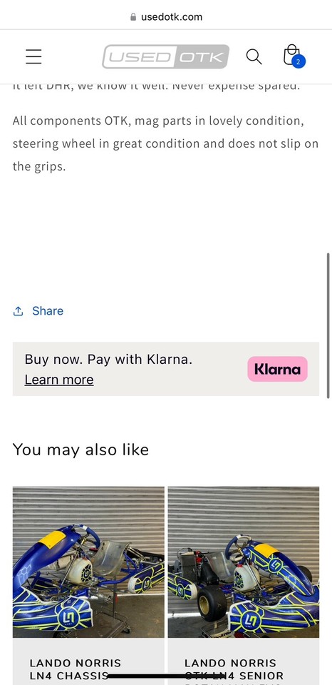 Lando Norris Kart LN4 OTK - Immaculate - USEDOTK KARTING - Tony Kart - kosmic | eBay UK