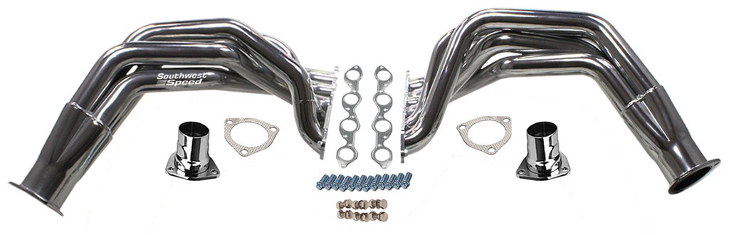 NEW 55-57 CHEVY FENDERWELL HEADERS,BBC 396-502,POLISHED STAINLESS STEEL ...
