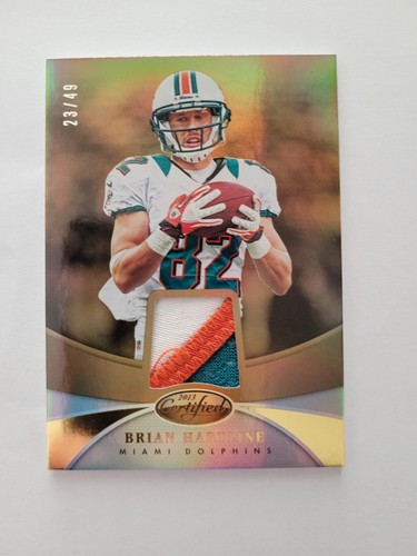 2013 CERTIFIED BRIAN HARTLINE MIRROR GOLD 3 COLOR JERSEY PATCH /49 ...