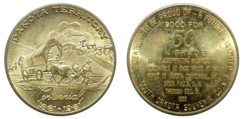 1961 DAKOTA TERRITORY CENTENNIAL ⚫ GOOD FOR 50¢ TRADE | eBay