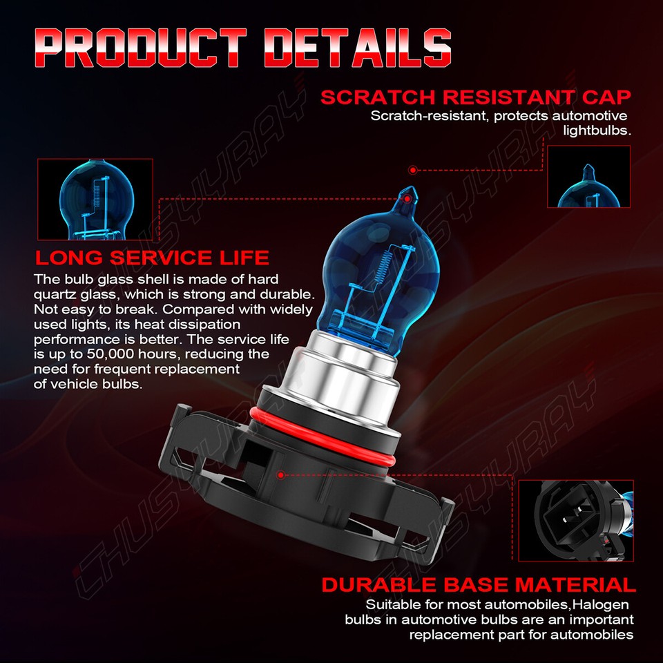 2x 5202 Halogen Fog Light Bulbs White 5000K For Chevy Suburban Tahoe ...