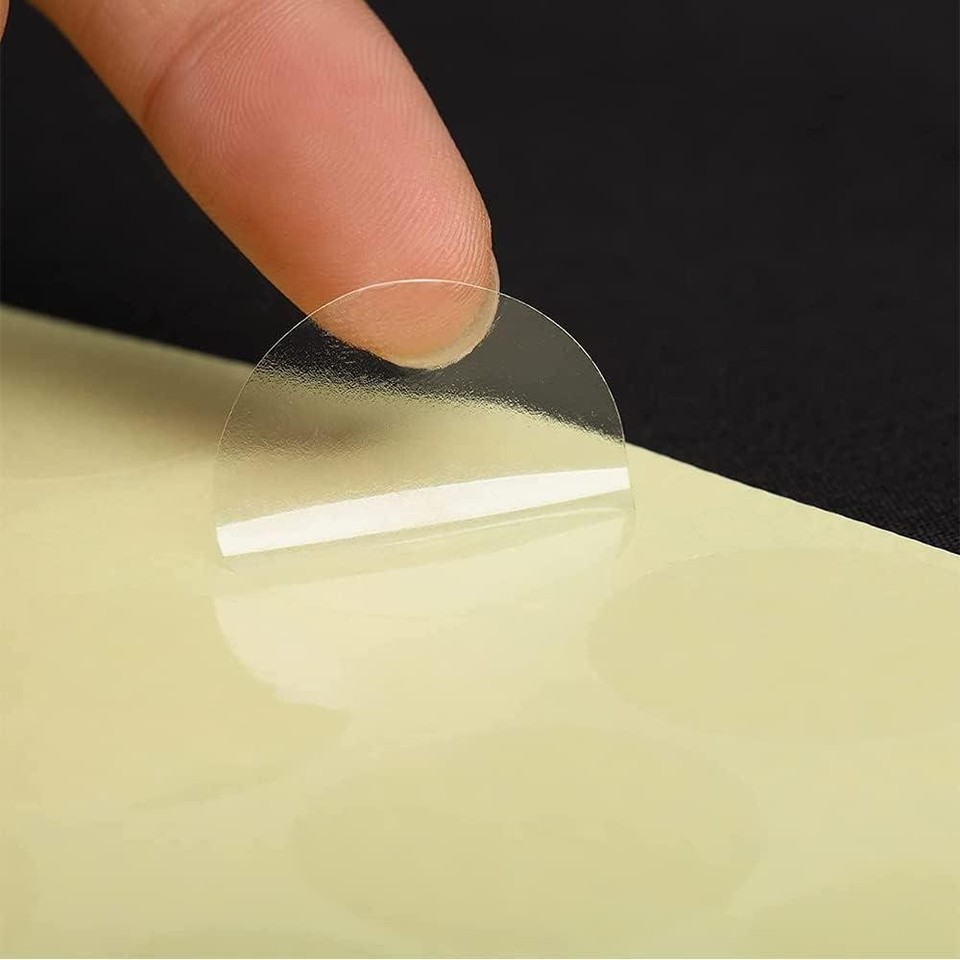 15mm Labels Seal Clear Round Transparent Stickers Circle Adhesive ...