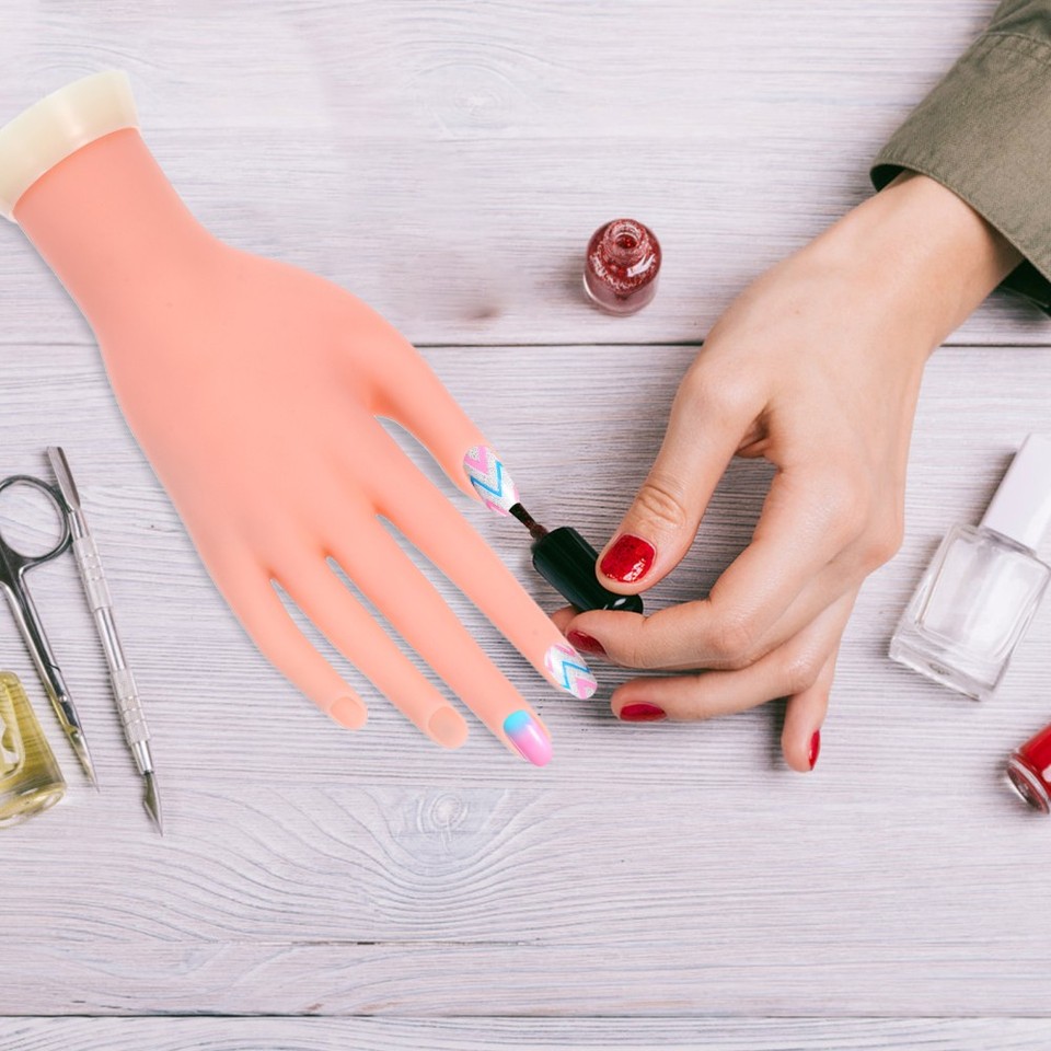 Prosthetic Hand for Manicure Practice Nail Model Hands Acrylic Nails ...