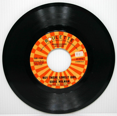 Eddie Holman, Hey there lonely girl, roulette GG-139, RE, 7" 45, NM | eBay