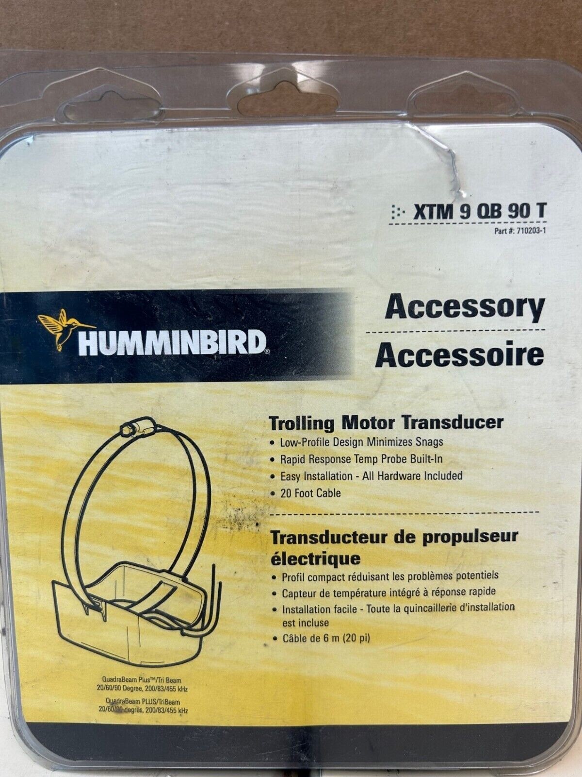 HUMMINBIRD Quadrabeam TROLLING MOTOR TRANSDUCER xtm 9 qb 90 xnt 998ci ...