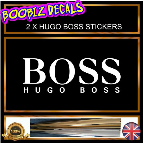 2 x metalic HUGO BOSS sponsor motorsport stickers rally race car decals ...