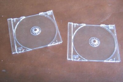 10 HIGH QUALITY NEW CD Trays, Crystal Clear w Compact Disc Audio Logo ...
