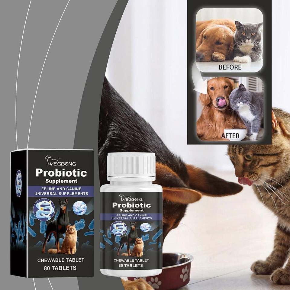 Probiotic Supplements Chewable Dog Probiotic Supplement Tablets - 80 ...