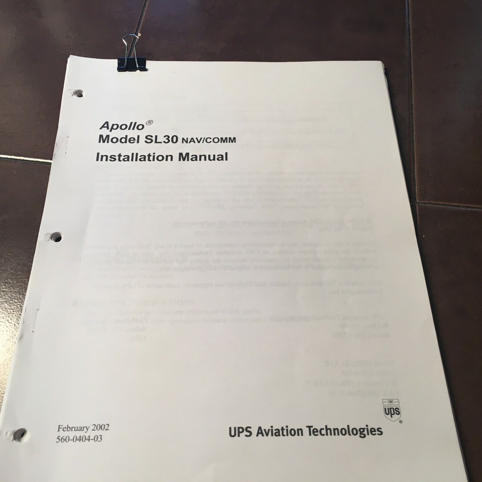UPS Apollo SL30 Nav Com install manual | eBay