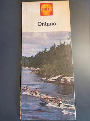 1965 Ontario road map Shell oil Central Lakes Area Toronto Hamilton ...