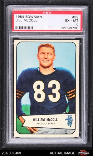 1954 Bowman #59 Bill McColl Bears Stanford PSA 6 - EX/MT 20A 00 0469 | eBay