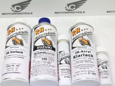 RH Spritzlack Motorrad Lack 195 candy jackal blue 375ml+Klarlack Suzuki ...
