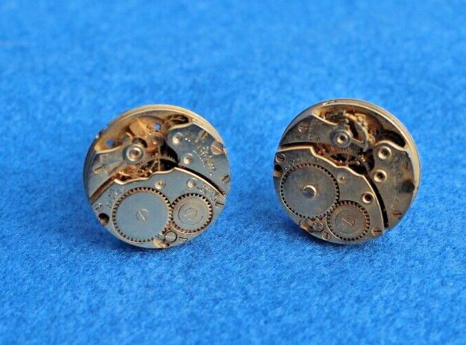 Genuine Vintage Waltham Movement Steampunk Cuff Links… - Gem