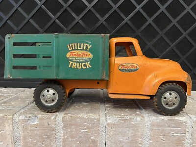 Vintage 1954 Tonka Utility Truck # 175 Original Orange Paint And Decals ...