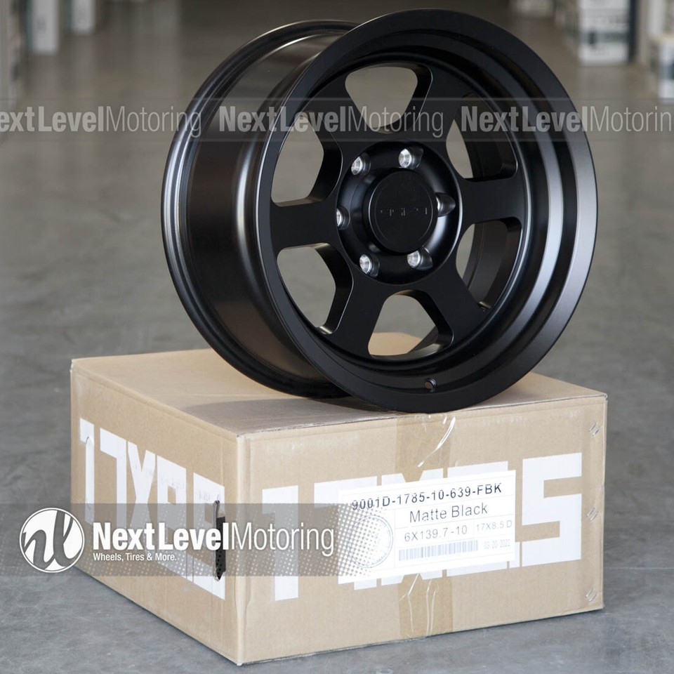 9SIX9 DEEP 17x8.5 6x139.7 -10mm MATTE BLACK TE37XT STYLE WHEELS FITS ...