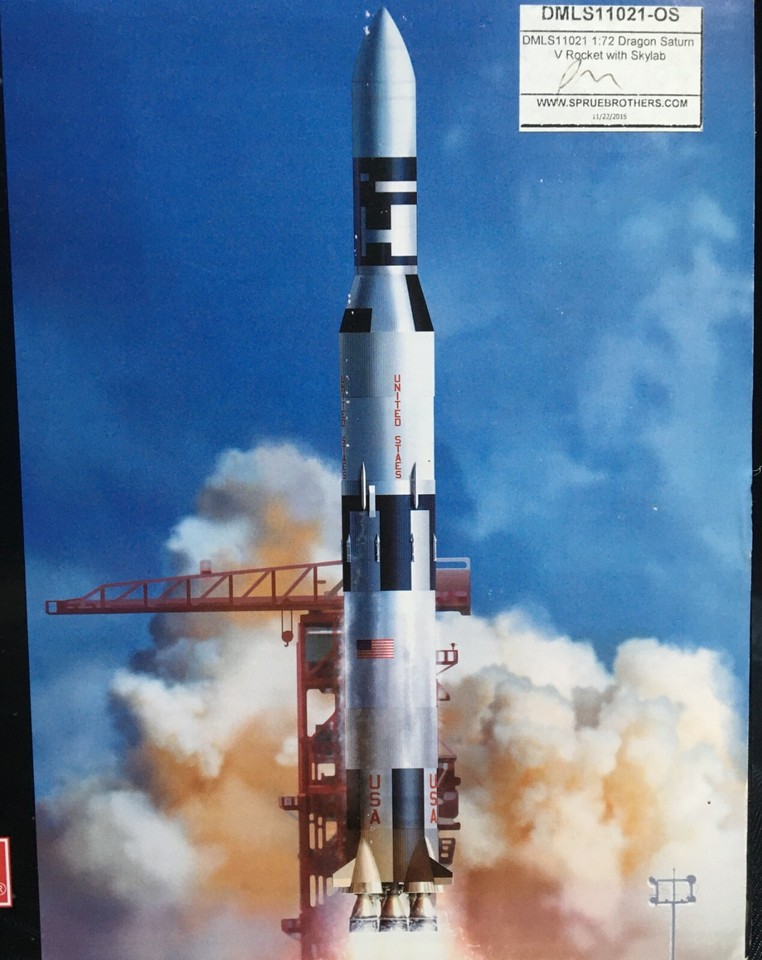 SATURN V with SKYLAB "Dragon Models" #11021 1:72 SCALE PLASTIC MODEL ...