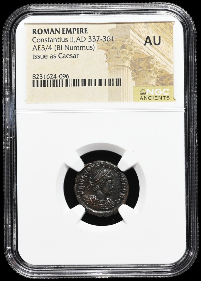 ROMAN EMPIRE. Constantius II. AD 337-361. Æ3, Soldiers with standards ...