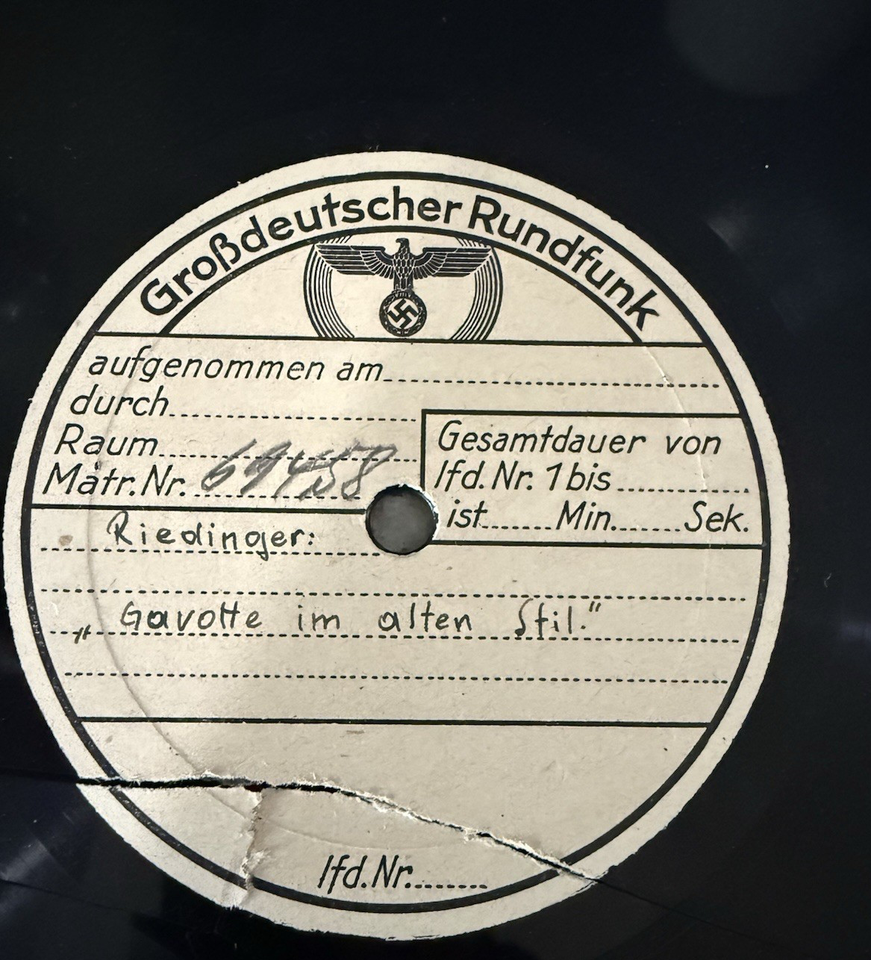 SCARCE WWII Großdeutscher Rundfunk (German Radio) War Era Record w ...