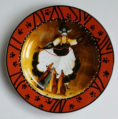 JENNIFER GARANT ROSCHER OPERA SINGER LADY SALAD PLATE DOGS VIKING HAT ...