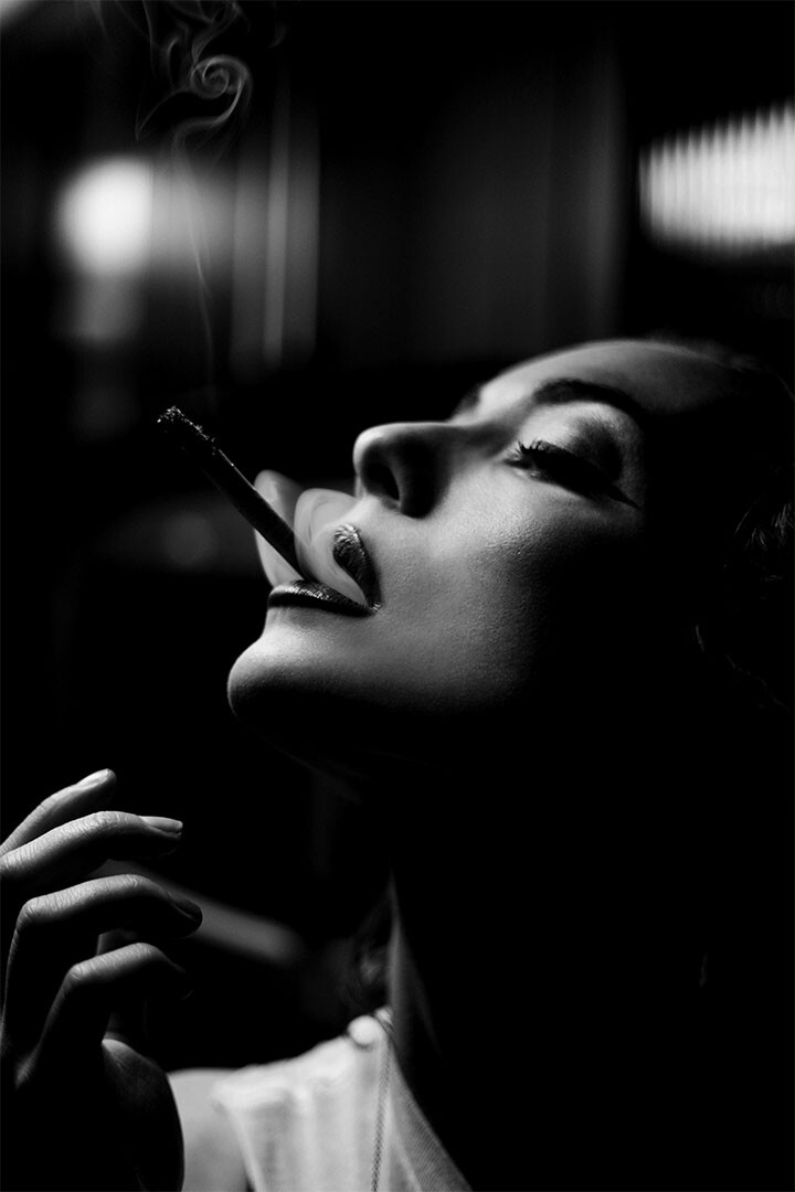 Smoking Black And White Art
