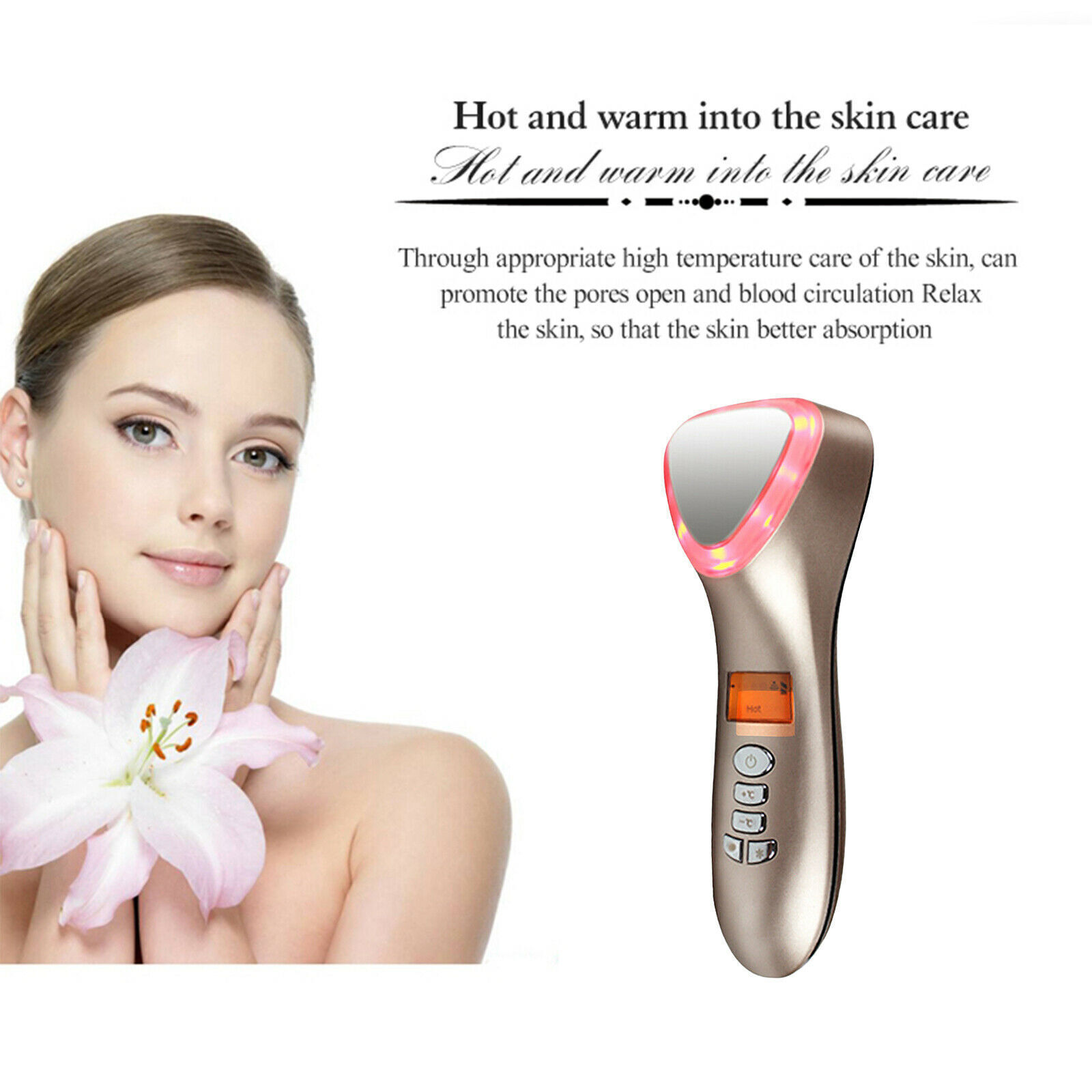 Facial Massager Hot and Cold Skin Care Device Skin Tightening Spa ...