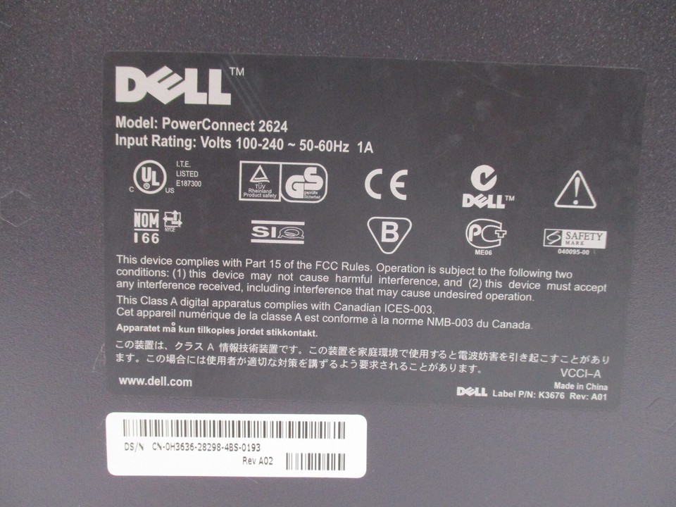 Dell PowerConnect 2624 24-Port 1xSFP Gigabit Ethernet Network Switch P ...