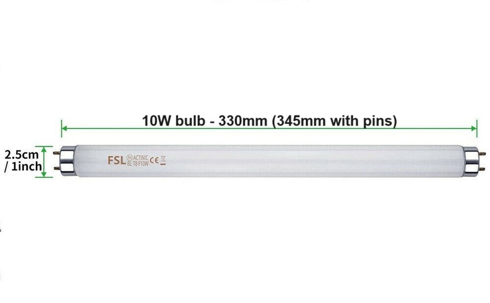 10W T8 Fluorescent Light Bulb Tube Fly Zapper Insect Bug Killer UV ...