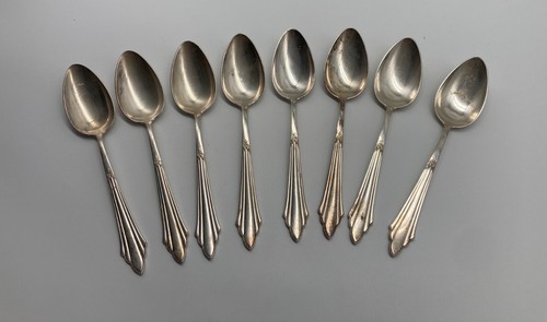8 WMF Fan Pattern Soup Spoons 21 cm 90s Silver Plated Art Deco | eBay