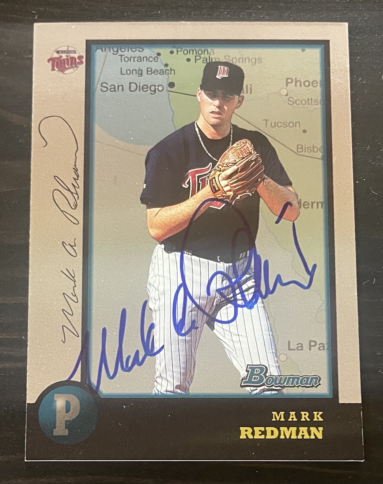 1998 Bowman International #210 Mark Redman Minnesota Twins Signed Card ...